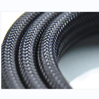 China REACH 1 Inch PET Expandable Braided Sleeving 100ft Black Abrasion Resistant Cable Protection for sale