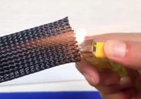 China Custom Flexo PET Expandable Braided Sleeving Flame Retardant 25ft Length for sale
