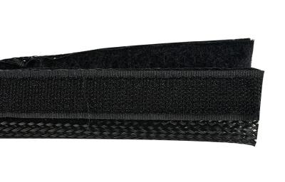 China VW-1 Flame Retardant PET Braided Velcro Cable Sleeve Self-Closing Cable Management Wrap 8mm for sale