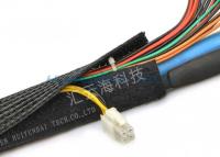 China VW-1 Flame Retardant PET Braided Velcro Cable Sleeve Self-Closing Cable Management Wrap 8mm for sale