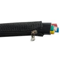 China PET Monofilament Zipper Cable Sleeve Braided Wrap Easy Installing Cable Organizer 150C for sale
