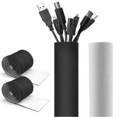 China Huiyunhai Cuttable Neoprene Cable Wrap Sleeve 63 Inch Wire Management Organizer for sale
