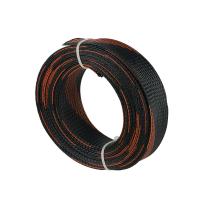 China Flame Retardant PET Expandable Braided Sleeving 1 inch 100 Feet Black UL VW-1 for sale