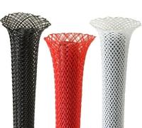 China Red PET Expandable Wire Mesh Sleeve 1/4 to 3 Inch Cable Protection UL VW-1 for sale