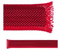 China Red PET Expandable Wire Mesh Sleeve 1/4 to 3 Inch Cable Protection UL VW-1 for sale