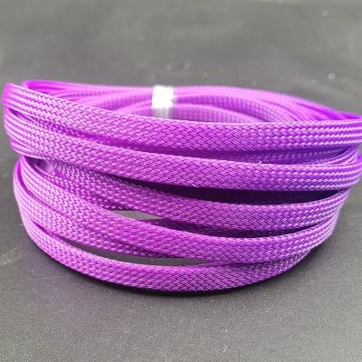 China PET Braided Abrasion Resistant Sleeving 20mm Expandable Mesh for Automotive Cable Protection -50°C to 150°C for sale