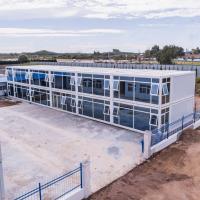 China Prefab Home Glass Wall Parts Office with Detachable Container Steel and Affordable for sale