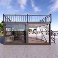 China 40FT Hurricane Proof Modular Home Glass Wall Terrace Prefab House for Steel Apartment for sale