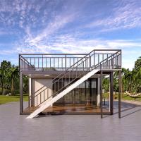 China 40FT Hurricane Proof Modular Home Glass Wall Terrace Prefab House for Steel Apartment for sale