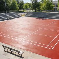 China Elastic Acrylic Badminton Court Sport Court Flooring Multipurpose Indoor for sale