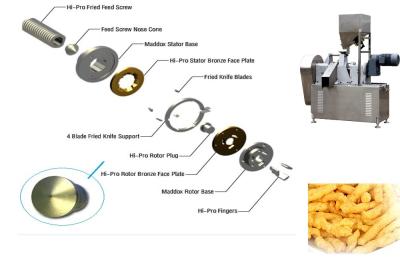 China Food Grade Cheetos Snack Production Line 200-300 Kg/H Double Screw Extruder for sale