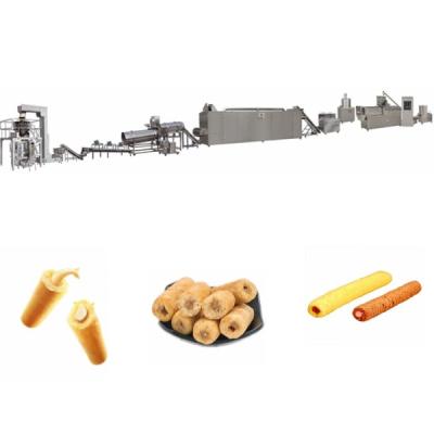 China Full Automatic 380V Corn Puff Making Machine 100-150kg/h Core Filling Snack Extruder for sale