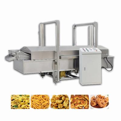 China Industrial 55kw Stainless Steel Snack Pellet Frying Line 3000kg Output Fried Food Machine for sale