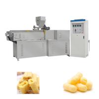 China 500kg/h Corn Snack Production Line Twin Screw Extruder 30-100kw Industrial Puffing Machine for sale