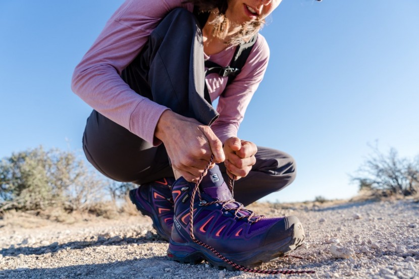 The lacing system on the Salomon X Ultra makes them easy to adjust  depending on the thickness of your sock or the width of your feet.