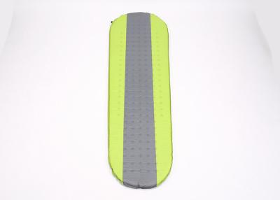 China Flocking PVC Inflatable Sleeping Pad 190T 6P Certified Camping Air Mattress 72x22in for sale