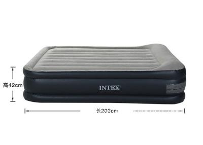 China Black Elevated Inflatable Bed with Built-in Electric Pump Eco Friendly PVC 0.3mm Flocking for sale