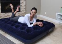 China Flocking Anti Decubitus Air Mattress Queen Size 0.3mm PVC Inflatable Bed with Pump for sale