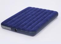 China Custom Size Travel Camping Low Air Mattress Blue Flocked Surface 13.6kg Gross Weight for sale