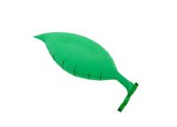 China Inflatable Travel Pillow Green Leaf Shape 55x35x30cm PVC Flocking Camping Neck Support for sale