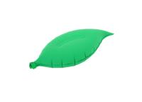 China Inflatable Travel Pillow Green Leaf Shape 55x35x30cm PVC Flocking Camping Neck Support for sale