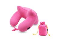 China Soft U Shaped Travel Pillow , Inflatable Airplane Neck Pillow 6P Certification for sale