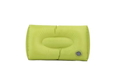 China Green Inflatable Camping Pillow , Anti Snore Blow Up Camping Pillow for sale