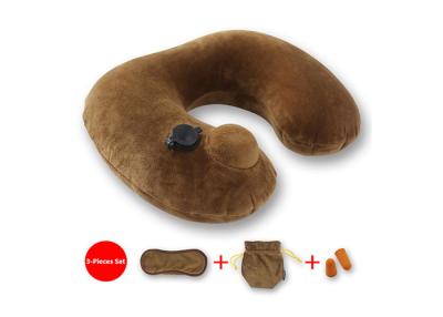 China U Shape Inflatable Travel Neck Pillow 31x29.5x11.5cm Waterproof Blow Up Airplane Pillow for sale
