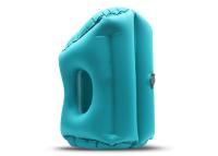 China Black Inflatable Foot Rest Travel Pillow Moon Cushion Back Lumbar Support for sale