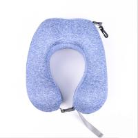 China Blue Memory Foam Baby Pillow Flat Head Travel Pillow 31x29.5x11.5cm for Airplane for sale