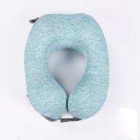 China Blue Memory Foam Baby Pillow Flat Head Travel Pillow 31x29.5x11.5cm for Airplane for sale