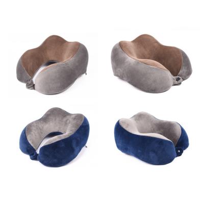 China Gel Memory Foam Bamboo Neck Pillow Ergonomic U-Shaped Travel Pillow 27x27x14cm for sale