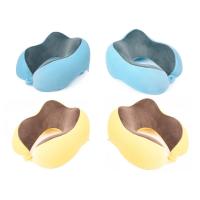 China Gel Memory Foam Bamboo Neck Pillow Ergonomic U-Shaped Travel Pillow 27x27x14cm for sale