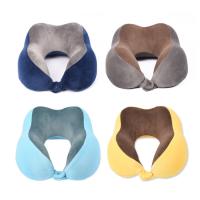 China Gel Memory Foam Bamboo Neck Pillow Ergonomic U-Shaped Travel Pillow 27x27x14cm for sale