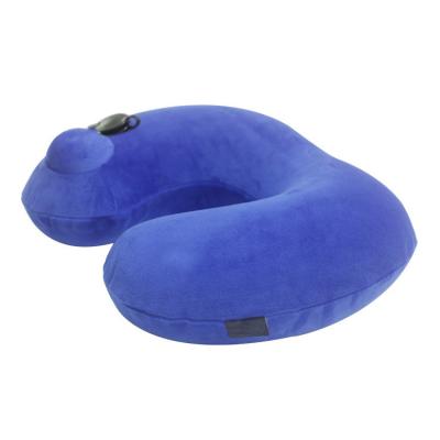 China MSEE Inflatable Travel Pillow Neck Support 12.2x11.4x5.1 Inches Built-in Pump for sale
