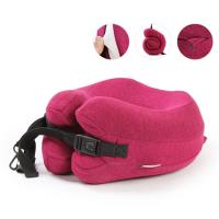 China Foldable Memory Foam Neck Pillow 31x32x13cm Travel U Shape Neck Support with Washable Cover for sale