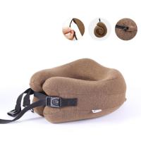 China Foldable Memory Foam Neck Pillow 31x32x13cm Travel U Shape Neck Support with Washable Cover for sale