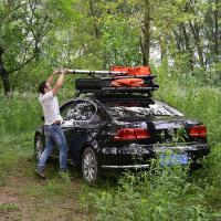 China 220G Polyester Canvas Car Roof Tent Lightweight Aluminum Alloy Frame 221x130x102cm for sale