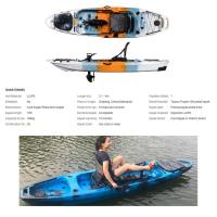 China LLDPE Seat Pedal Fishing Kayak 10FT 3200x835mm for Adults 140kg Capacity for sale