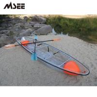 China Transparent PC Canoe Kayak 3392x942mm 2 Person Pedal Drive Fishing Racing Boat for sale