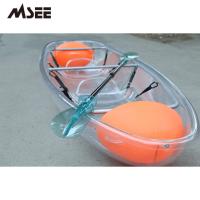 China Transparent PC Canoe Kayak 3392x942mm 2 Person Pedal Drive Fishing Racing Boat for sale