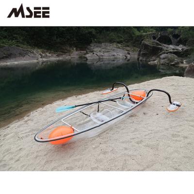 China Customized Glass Bottom Boat , Durable Polycarbonate Fiberglass Kayak Canoe for sale