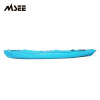 China LLDPE HDPE Fishing Kayak 4000x820mm 2 Person Stable Pedal Boat Spray Deck Blue for sale