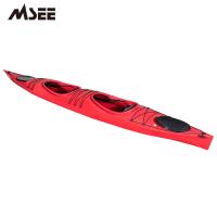 China Stable Single Deep Sea Kayak Fishing Paddle Plastic With 1 Seat In Red for sale