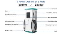 China Custom Moulds IP54 Public Commercial DC Fast EV Charging Stations 180KW 240KW for sale