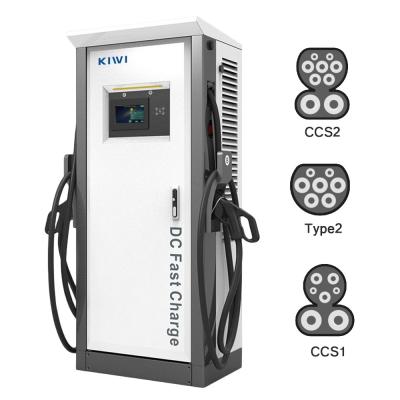 China 60kw 120kw Output Current CCS2 Chademo Type2 EV DC Charging Pile for Electric Vehicle for sale