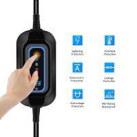China 3.5KW Level 2 Portable EV Charger Station Type 2 IEC 62196 Adjustable 8-32A Current AC Leakage Type B RCD 30mA 6mA for Home for sale