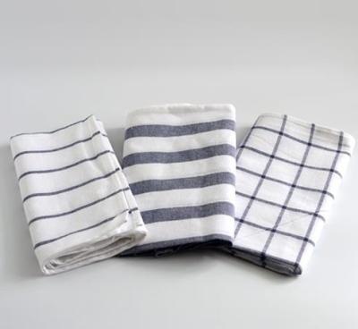 China 3 Oblong Pure Cotton Kitchen Tea Towels Classic Blue Napkin For Multipurpose for sale