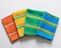 China 100% Cotton Waffle Hanging Dish Towels Bamboo Fiber With Good Shrink Resistance for sale