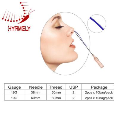 China Hyamely PDO Threads COG L Needle 19G for Nose Lifting - 38mm and 60mm Lengths, 6 Month Duration for sale